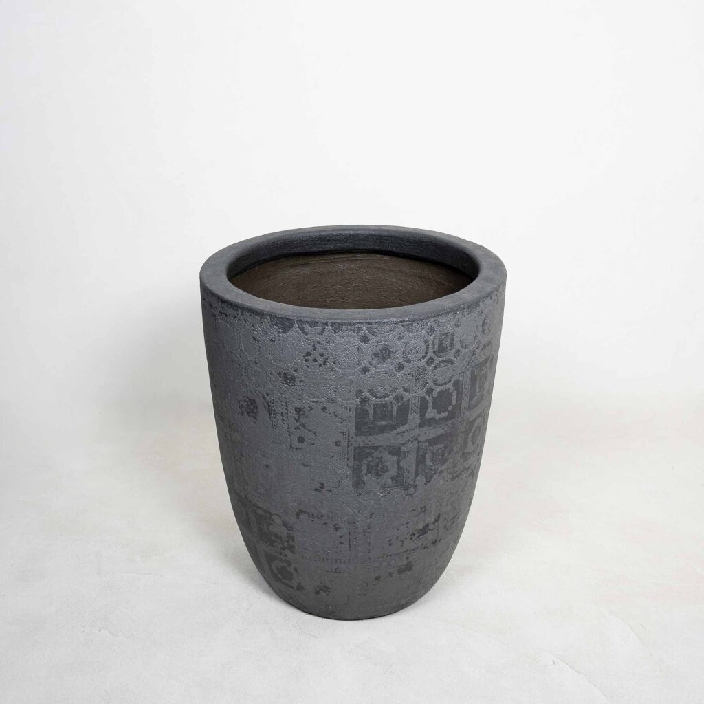 Topf in Dekor Lehmfinish - dunkelgrauer Optik | MVM AG